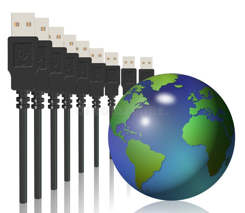 USB world stock illustration. Illustration of equipment - 28671631