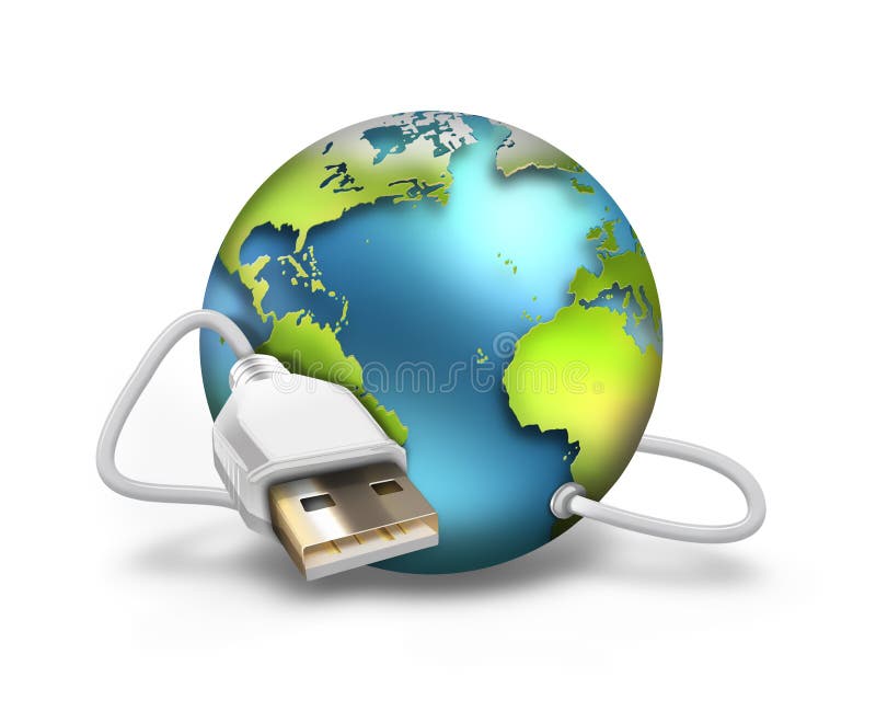Earth and USB stock illustration. Illustration of abstract - 28797925