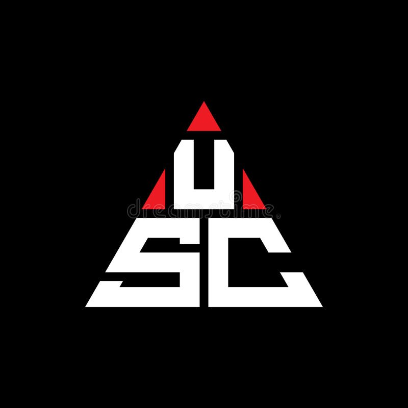 USC Triangle Letter Logo Design with Triangle Shape. USC Triangle Logo ...