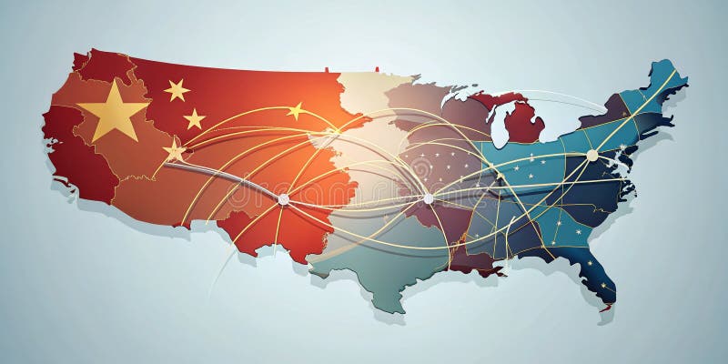 USChina Trade Relations a Minimalist Map Unveiling Complex Economic ...