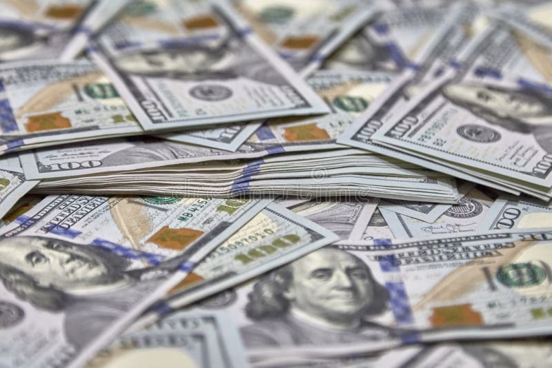 100 USD Banknotes Lots of Background Texture Close Up Money Stock Photo ...