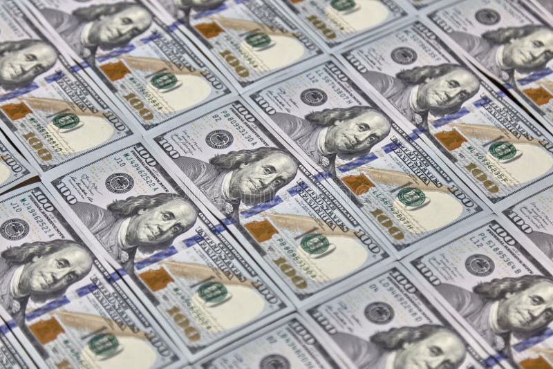 100 USD Banknotes Lots of Background Texture Close Up Money Stock Photo ...