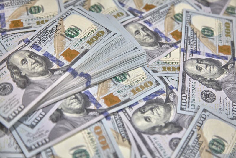 100 USD Banknotes Lots of Background Texture Close Up Money Stock Image ...