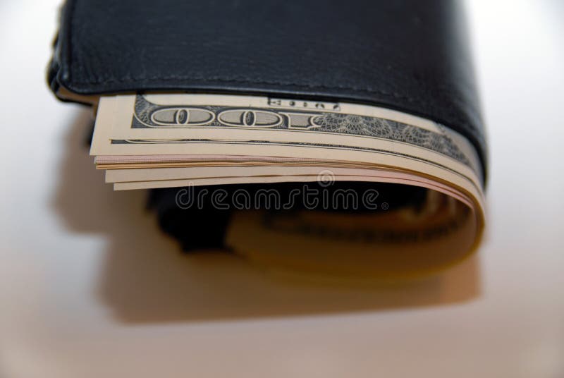 USD Currency Notes in a Black Leather Wallet Stock Photo - Image of ...
