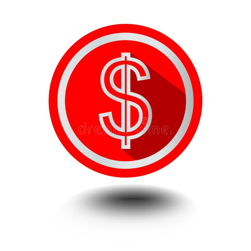 USD Dollar Symbol of American Currency in Red Circle Shape in Modern ...