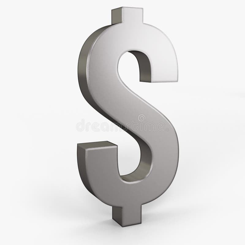 USD Icon Silver Color 3D Currency Symbols Stock Illustration ...
