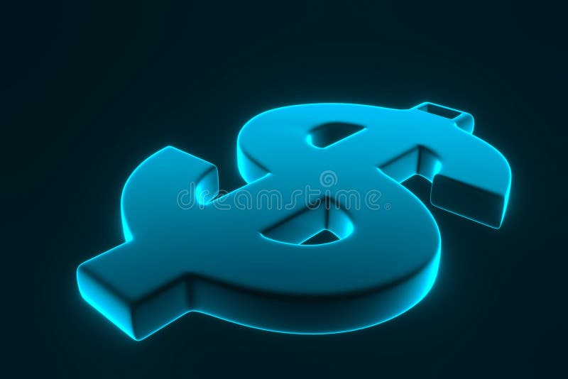 USD Sign. 3d Dollar Symbol on Blue Background. 3d Rendering Stock ...