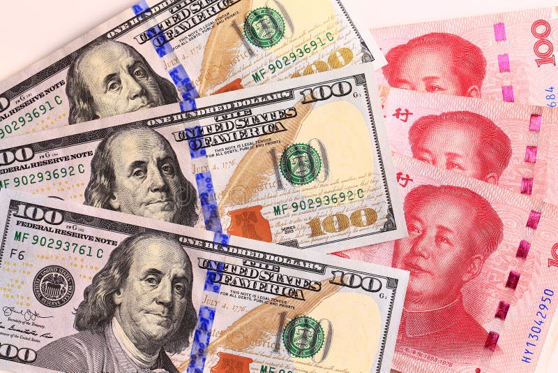 USD vs RMB stock photo. Image of renmin, exchange, paper - 225181012