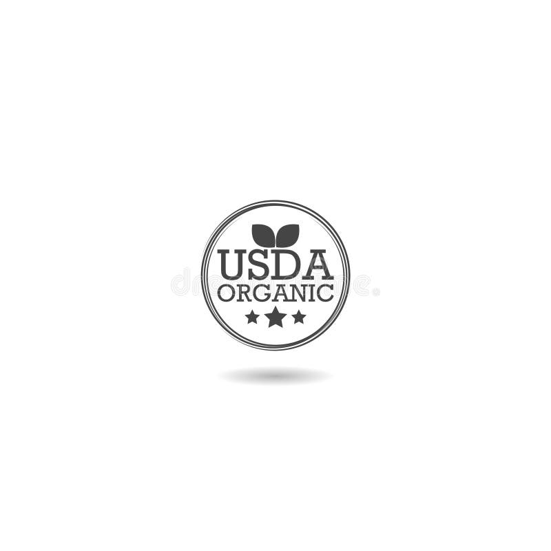 USDA Organic Emblem Icon with Shadow Stock Vector - Illustration of ...