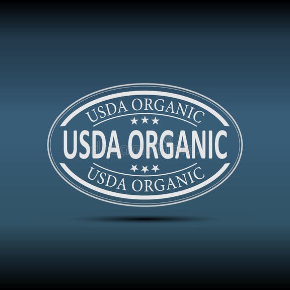 USDA Organic Web Label Badge Emblem on a Blue Background Stock Vector ...