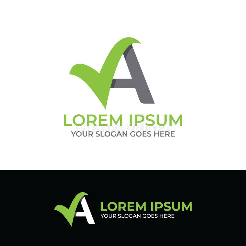 Modern a Letter Check Mark Logo Design Template Vector Eps Stock Vector ...