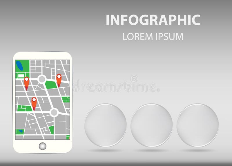 Use App with Points of Interest Concept Vector Stock Vector ...