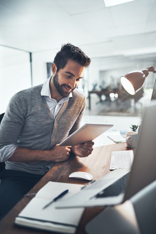 Use Apps that Help Take a Load Off Your Work. a Young Businessman ...