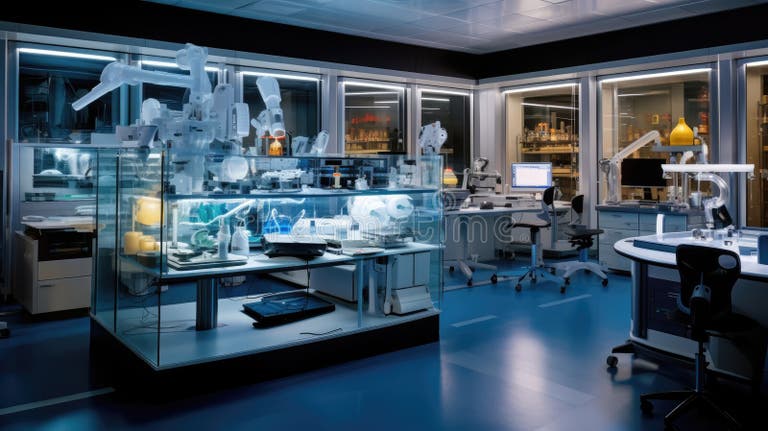 Use of Artificial Intelligence in Medical Laboratories for Research and Analysis. Stock Photo ...