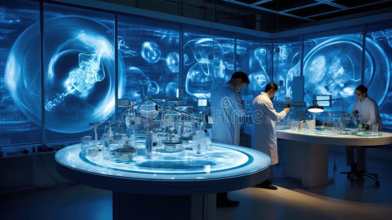 Use of Artificial Intelligence in Medical Laboratories for Research and Analysis. Stock ...