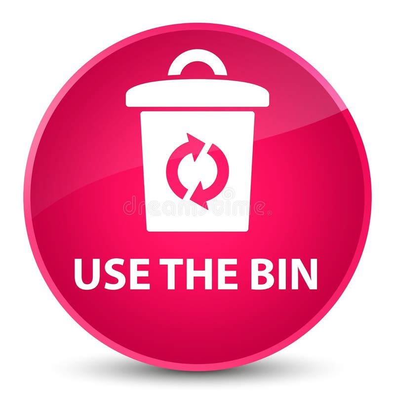 Use the Bin Elegant Pink Round Button Stock Illustration - Illustration ...