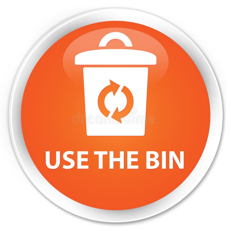Use the Bin Premium Orange Round Button Stock Illustration ...