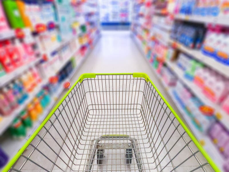 Use Cart for Shopping in Department Store Stock Image - Image of cart ...