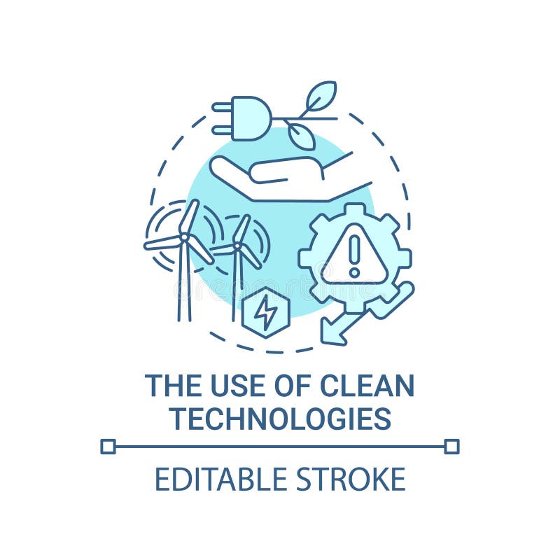 Use of Clean Technologies Blue Concept Icon Stock Vector - Illustration ...