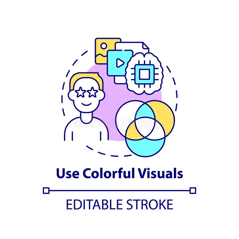 Use Colorful Visuals Concept Icon Stock Vector - Illustration of ...