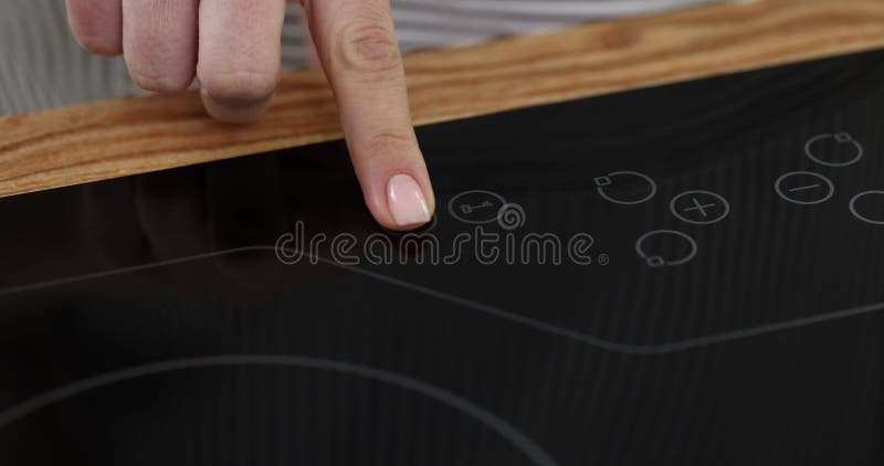 Use Control Panel on a Modern Induction Hob Stock Footage - Video of ...
