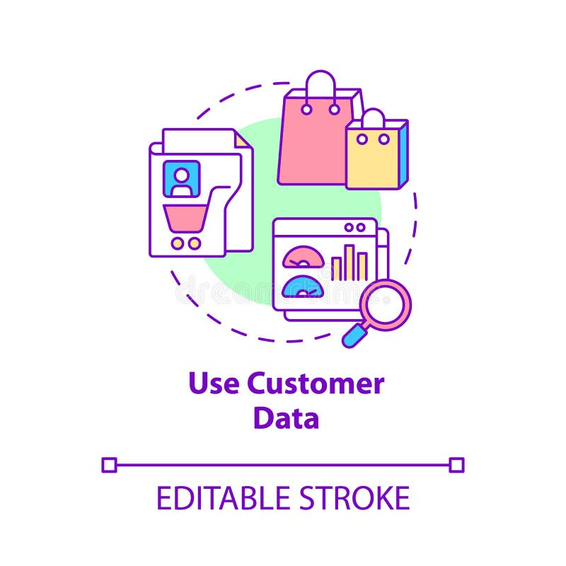 Use Customer Data Concept Icon Stock Vector - Illustration of ...