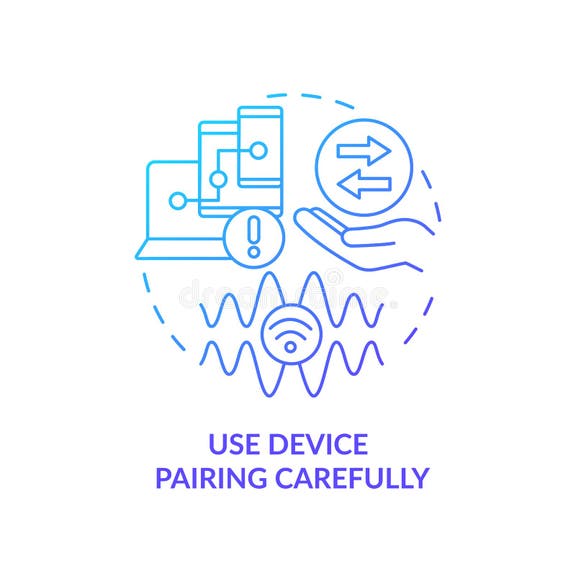Use Device Pairing Carefully Blue Gradient Concept Icon Stock Vector ...