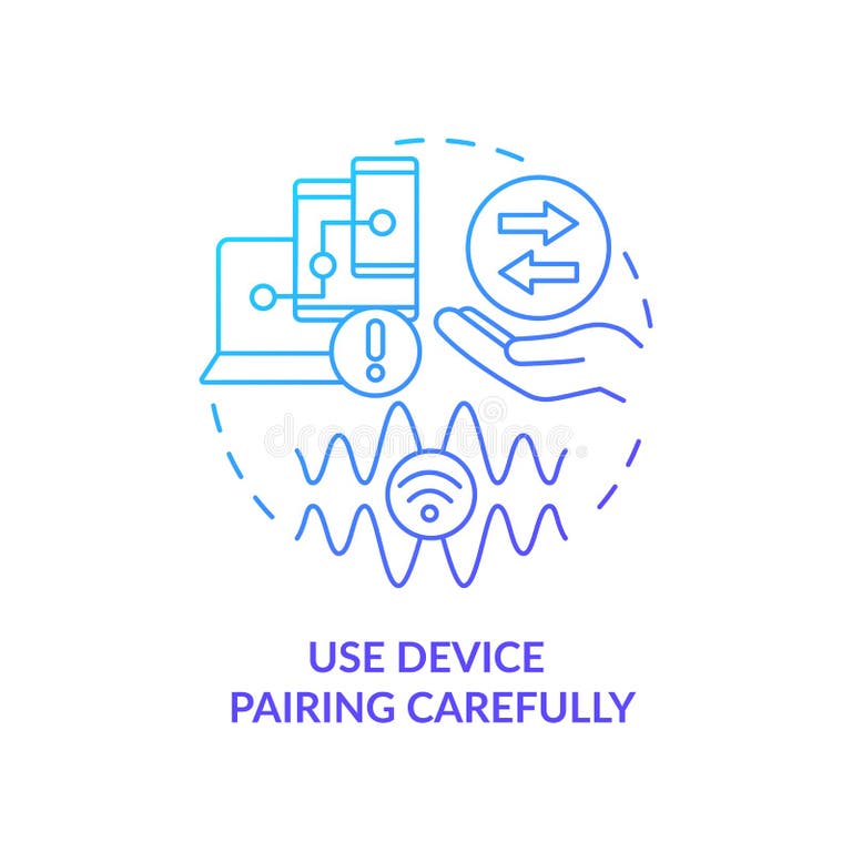 Use Device Pairing Carefully Blue Gradient Concept Icon Stock Vector ...