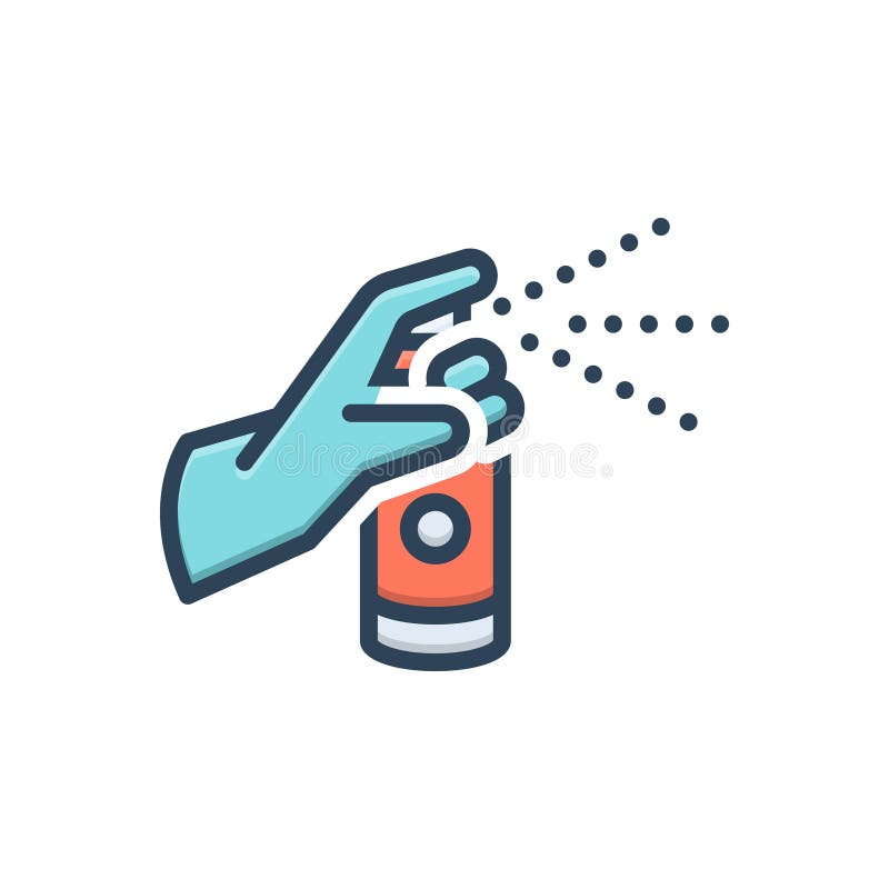 Color Illustration Icon for Use Disinfectant, Use and Protection Stock ...