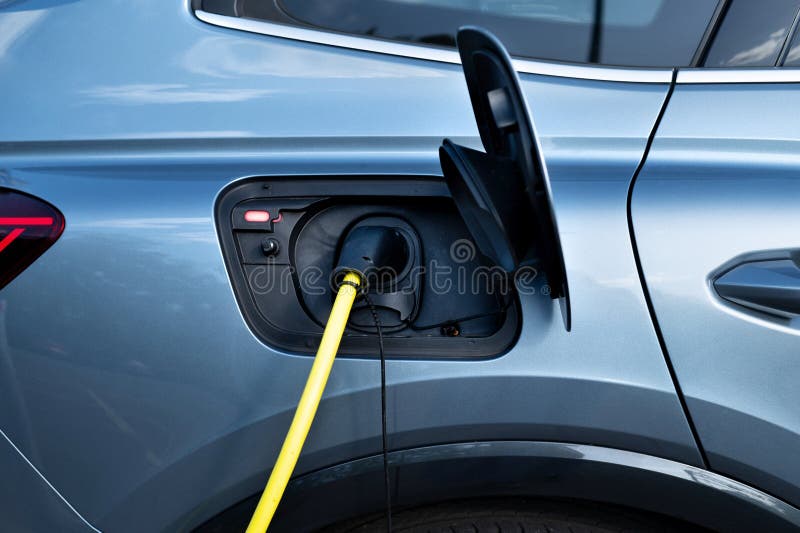 Use an Electric Charging Station for Charging Modern Electric Car Stock ...