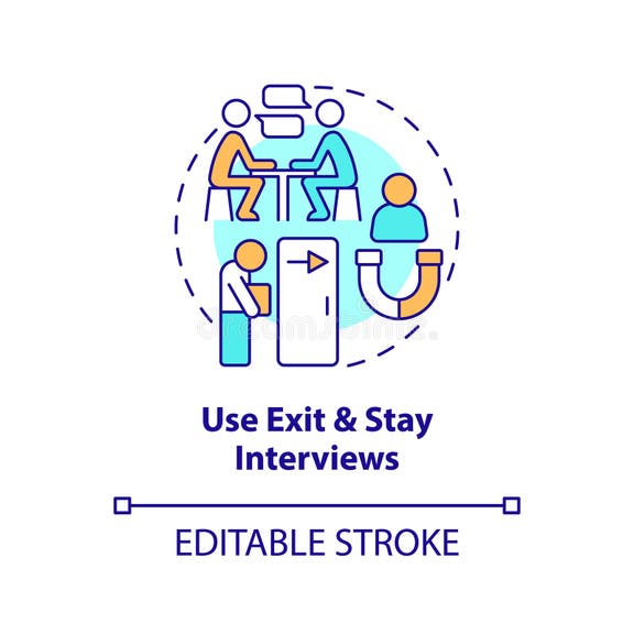 Use Exit and Stay Interviews Concept Icon Stock Vector - Illustration ...