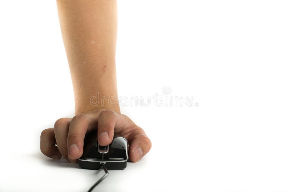 Use Finger Drag the Mouse To Select Data and Information Stock Image ...