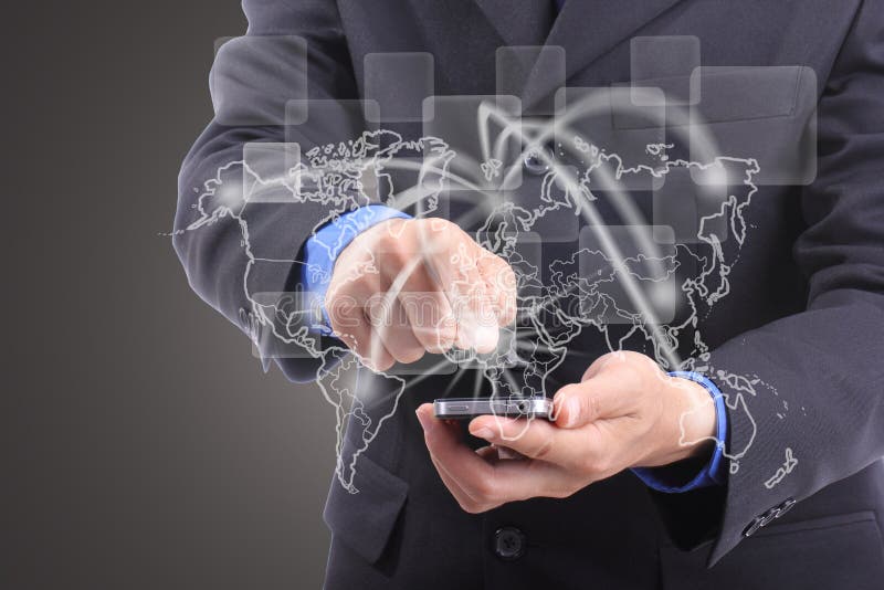 Use Finger Touch Smart Phone for Serach Website Stock Photo - Image of ...