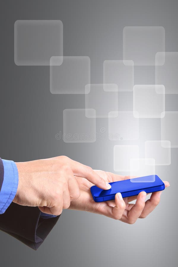 Use Finger Touch Smart Phone Stock Photo - Image of hold, device: 32564412
