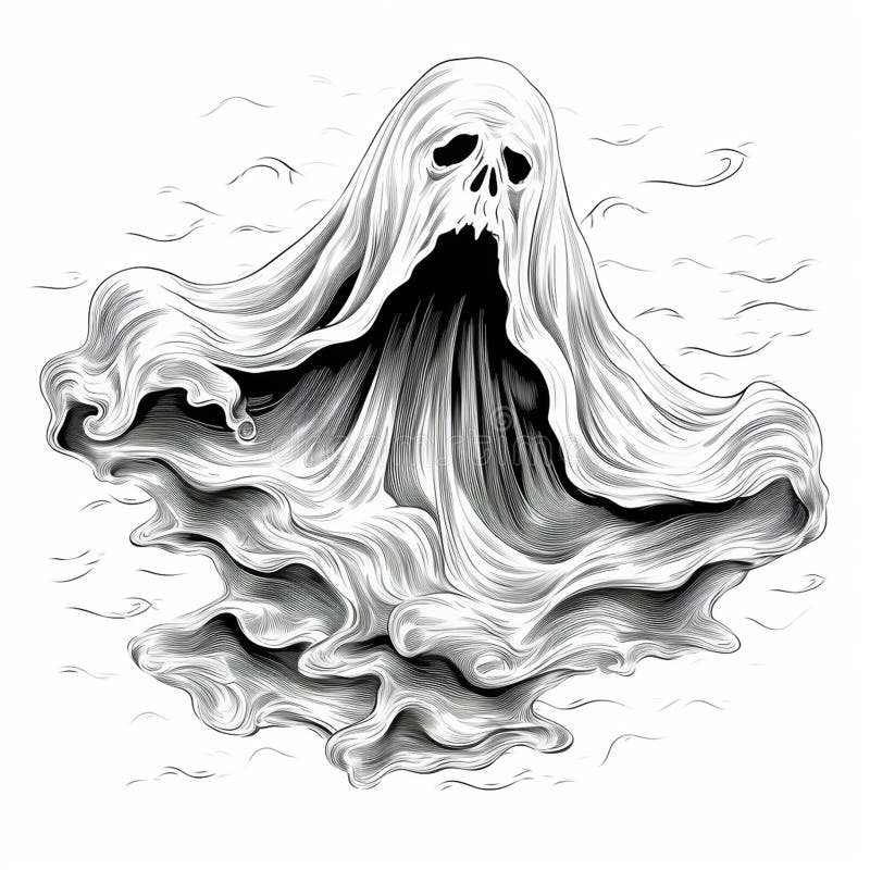 Use Hand-Drawn Halloween Ghost in Your Projects Stock Illustration ...