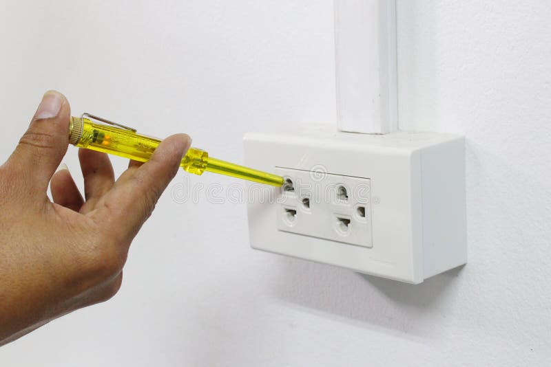 Use Hands To Catch Screwdrivers Mains Tester Stock Photo - Image of ...