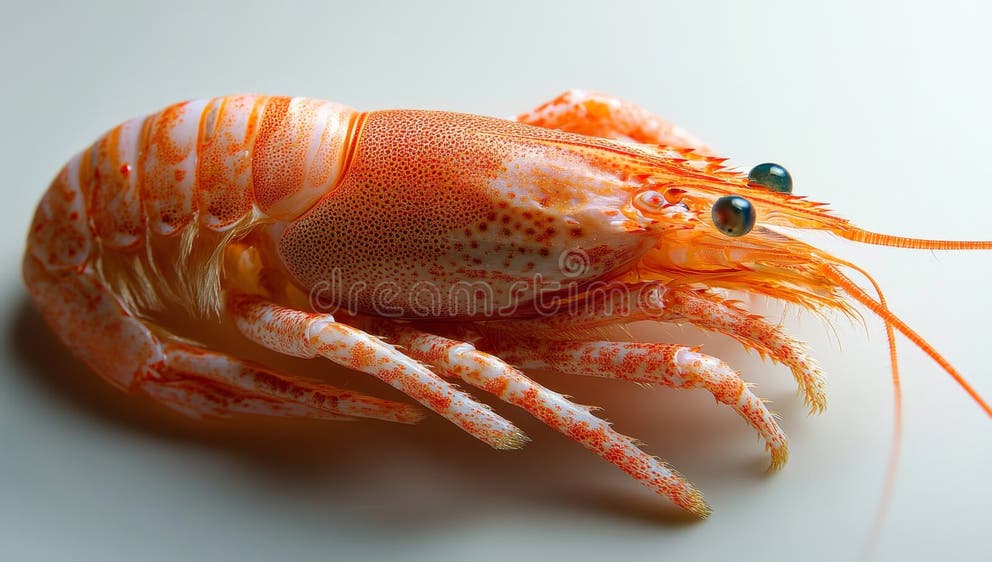 For Use, a High-quality Image of One Cooked Shrimp is Provided with a ...