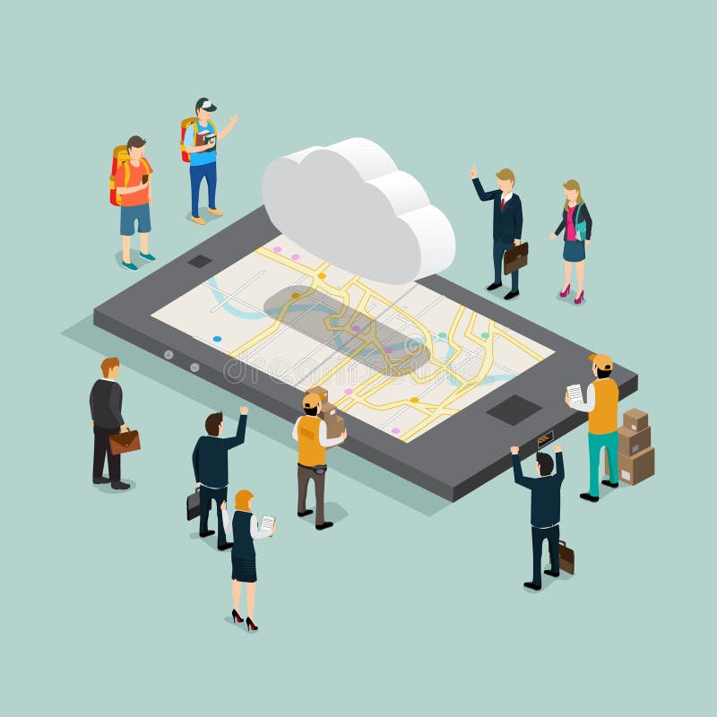 Cloud Data Storage Flat 3d Isometric Business Technology Stock Illustration - Illustration of ...
