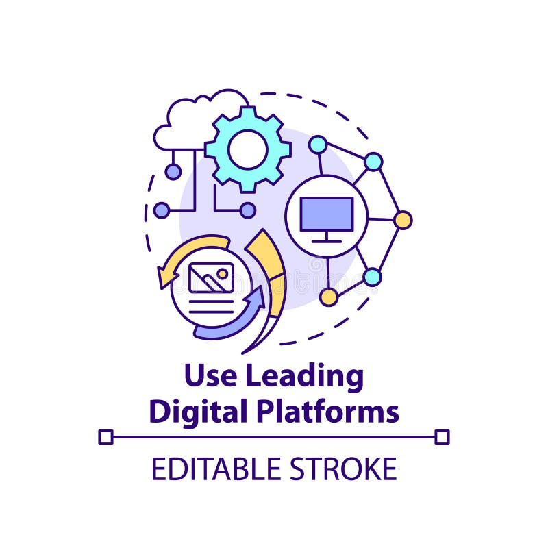 Use Leading Digital Platforms Concept Icon Stock Vector - Illustration ...