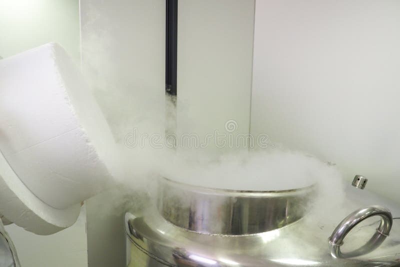 Using Liquid Nitrogen at the Lab Stock Image - Image of scientist ...