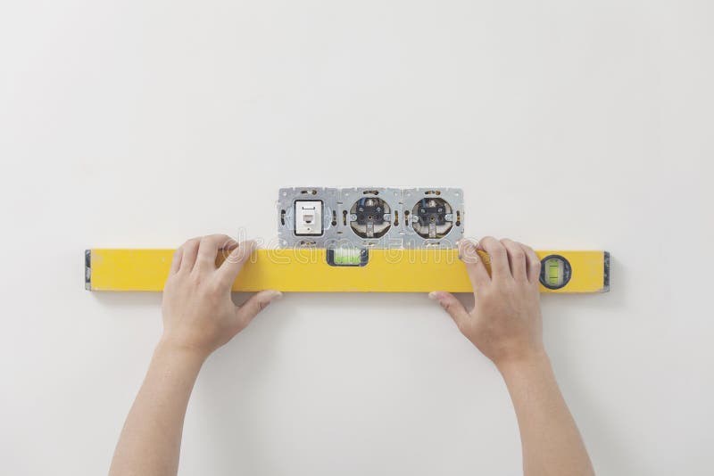 Use of the measuring tool stock photo. Image of building - 95183116