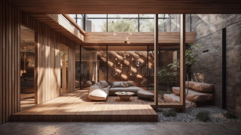 The Use of Natural Materials and Earthy Tones Creates a Sense of Warmth ...