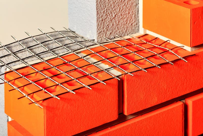 Layout of Using Nylon Mesh in Masonry To Strengthen Walls Stock Image ...