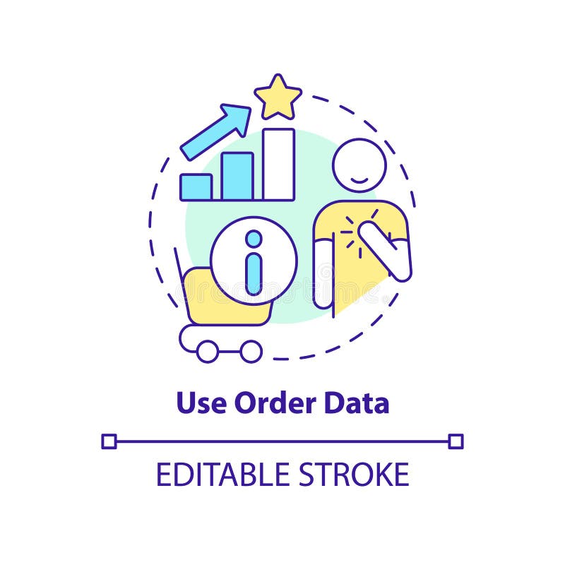 Use Order Data Concept Icon Stock Vector - Illustration of buyer ...