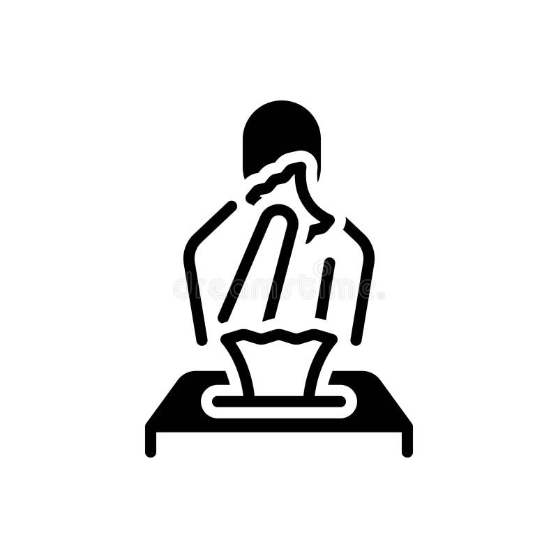 Black Solid Icon for Use Paper Tissue, Use Andwipe Stock Vector ...
