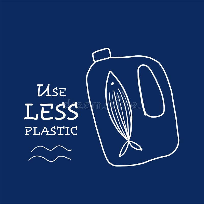 Use less Plastic, Concept Art. Fish in the Bottle Stock Vector ...