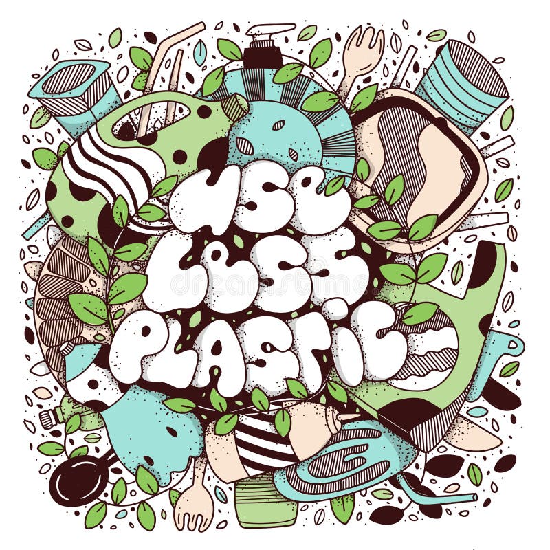 Plastic Bag Doodle Icon, Vector Illustration Stock Illustration ...