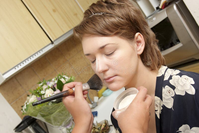 Use powder stock image. Image of face, person, mask, making - 6630851