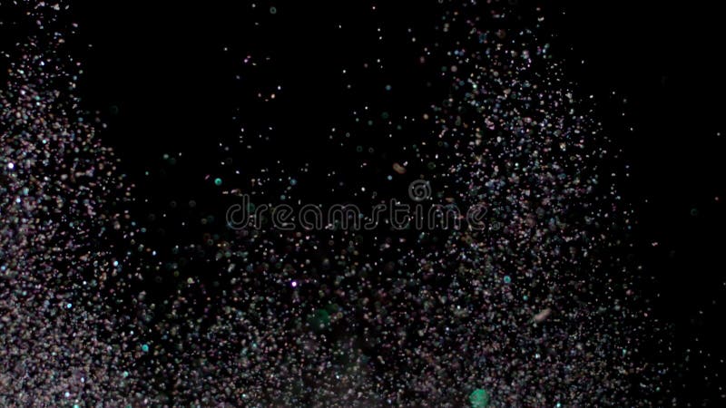 Realistic Glitter Exploding on Black Background. Stock Image - Image of ...