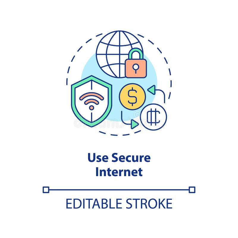 Use Secure Internet Concept Icon Stock Vector - Illustration of secure ...